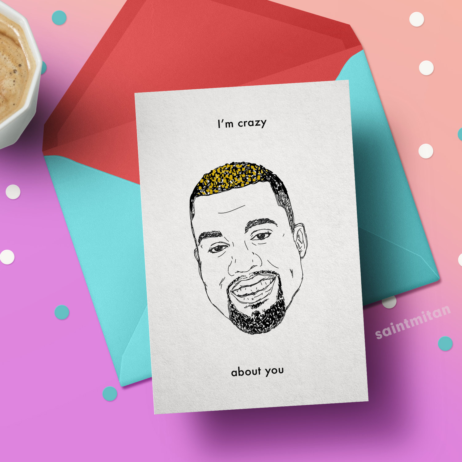 Kanye Valentines Card Digital Download Kanye West Greeting Card for the ...