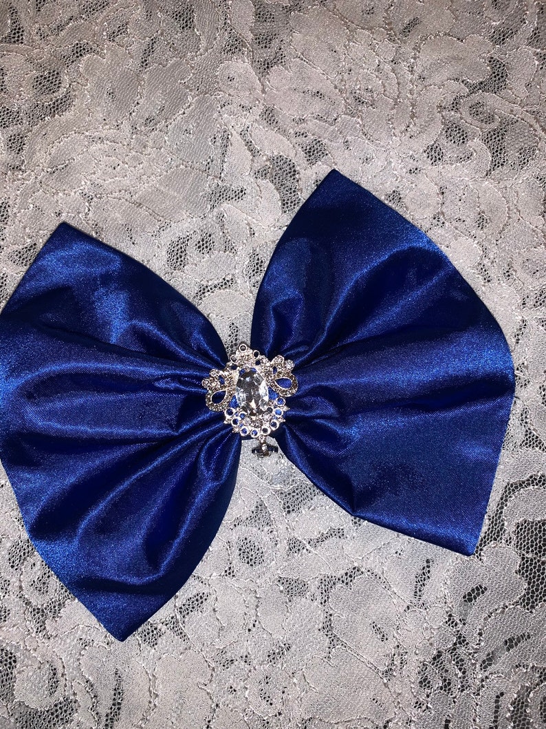 Rhinestone Hair Bows Bling Hair Bows White Hair Bow | Etsy