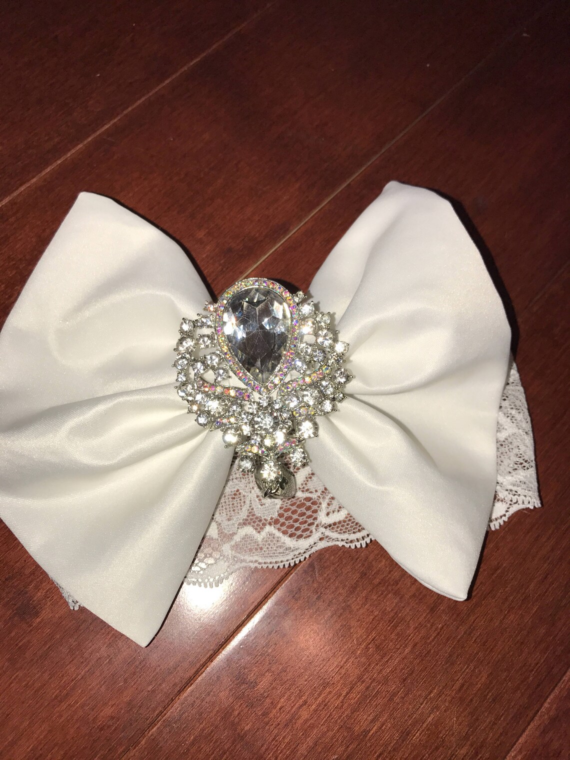 Rhinestone Hair Bows Bling Hair Bows White Hair Bow | Etsy