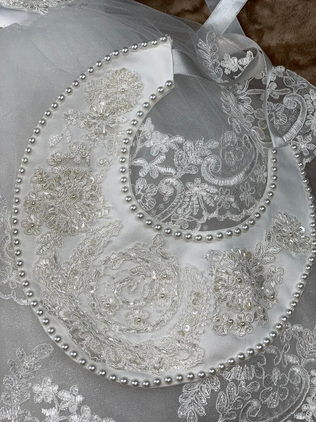 Baptism Bib Lace Bib White Bib Fancy Bib Satin Bib Baptism Its a Boy ...