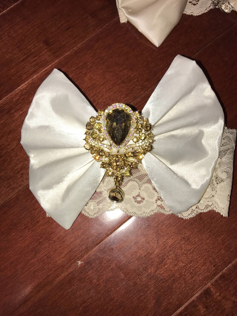 Rhinestone Hair Bows Bling Hair Bows White Hair Bow | Etsy