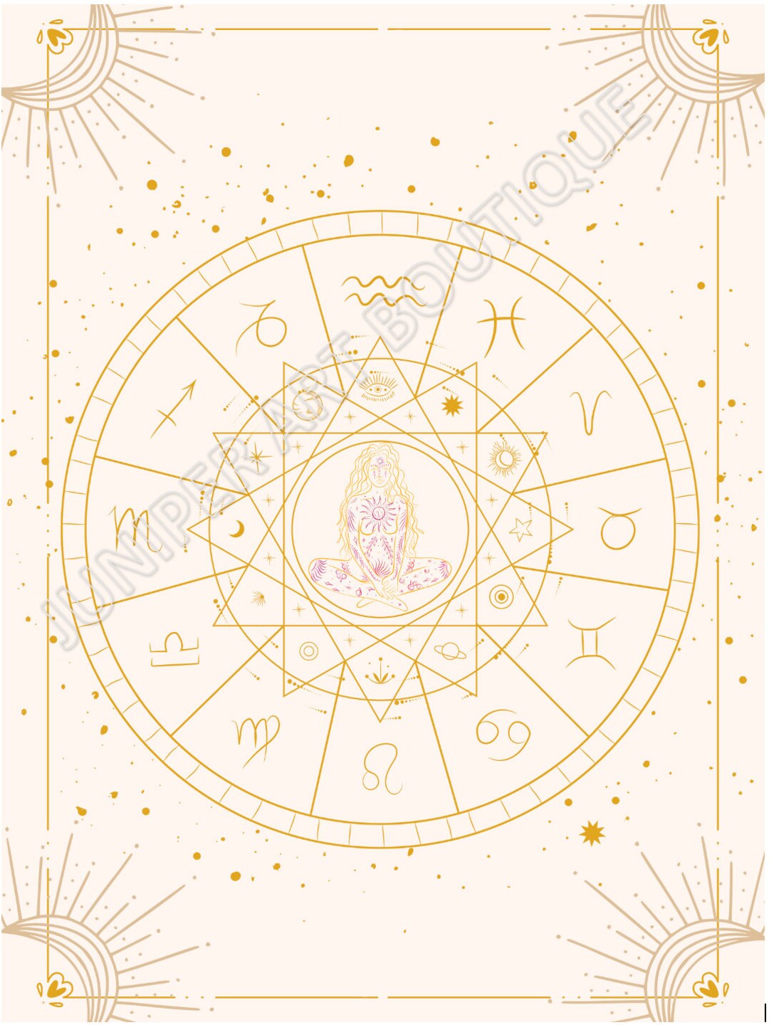 Gold Zodiac Wheel Tarot Card Style - Etsy