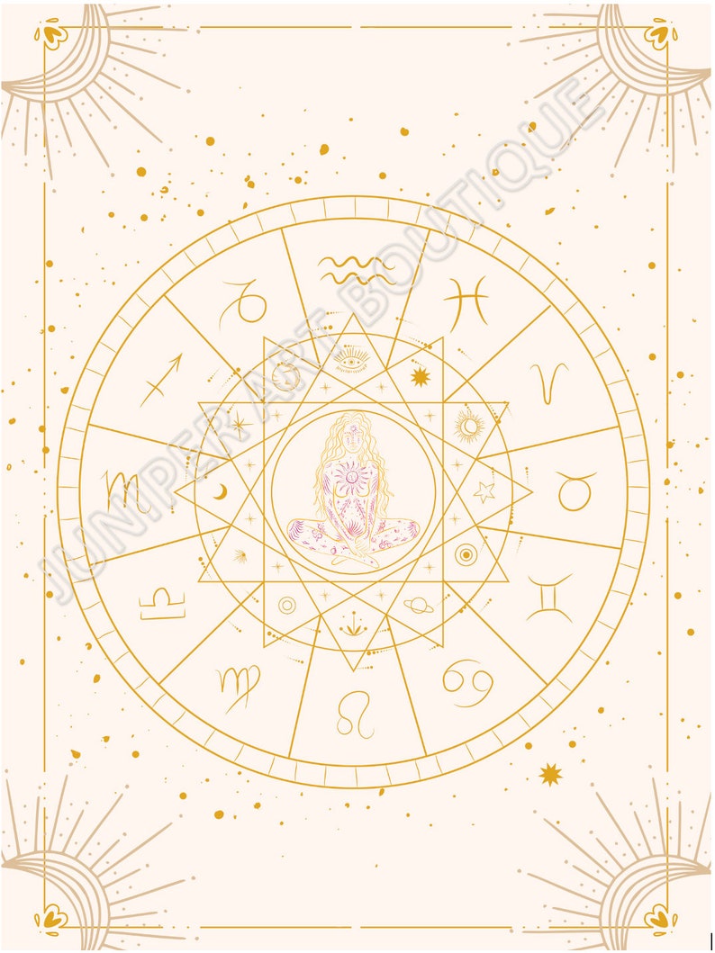 Gold Zodiac Wheel Tarot Card Style - Etsy