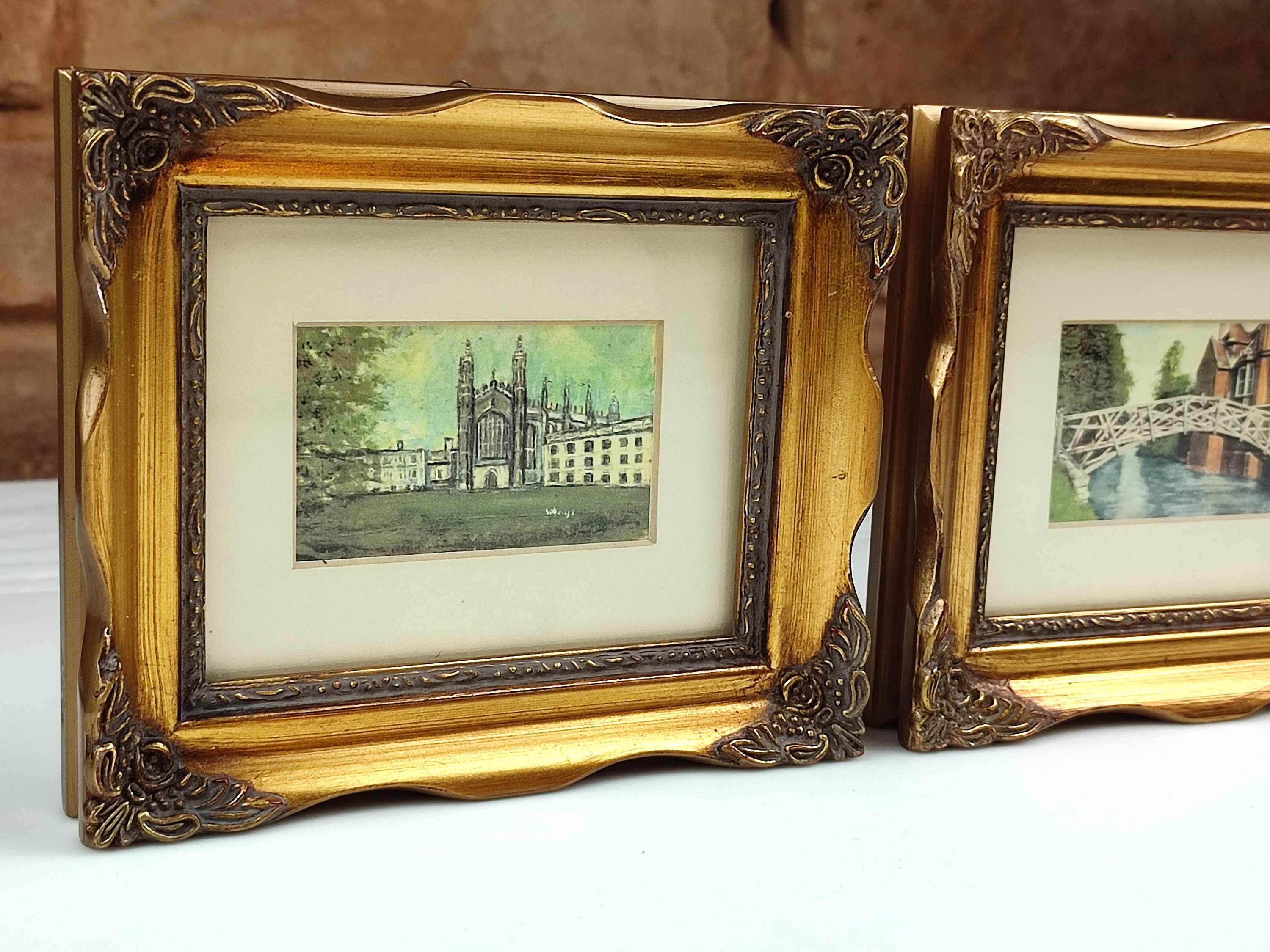 Vintage-style Gold Frames With Miniature Copies of Oil Paintings, Frame ...