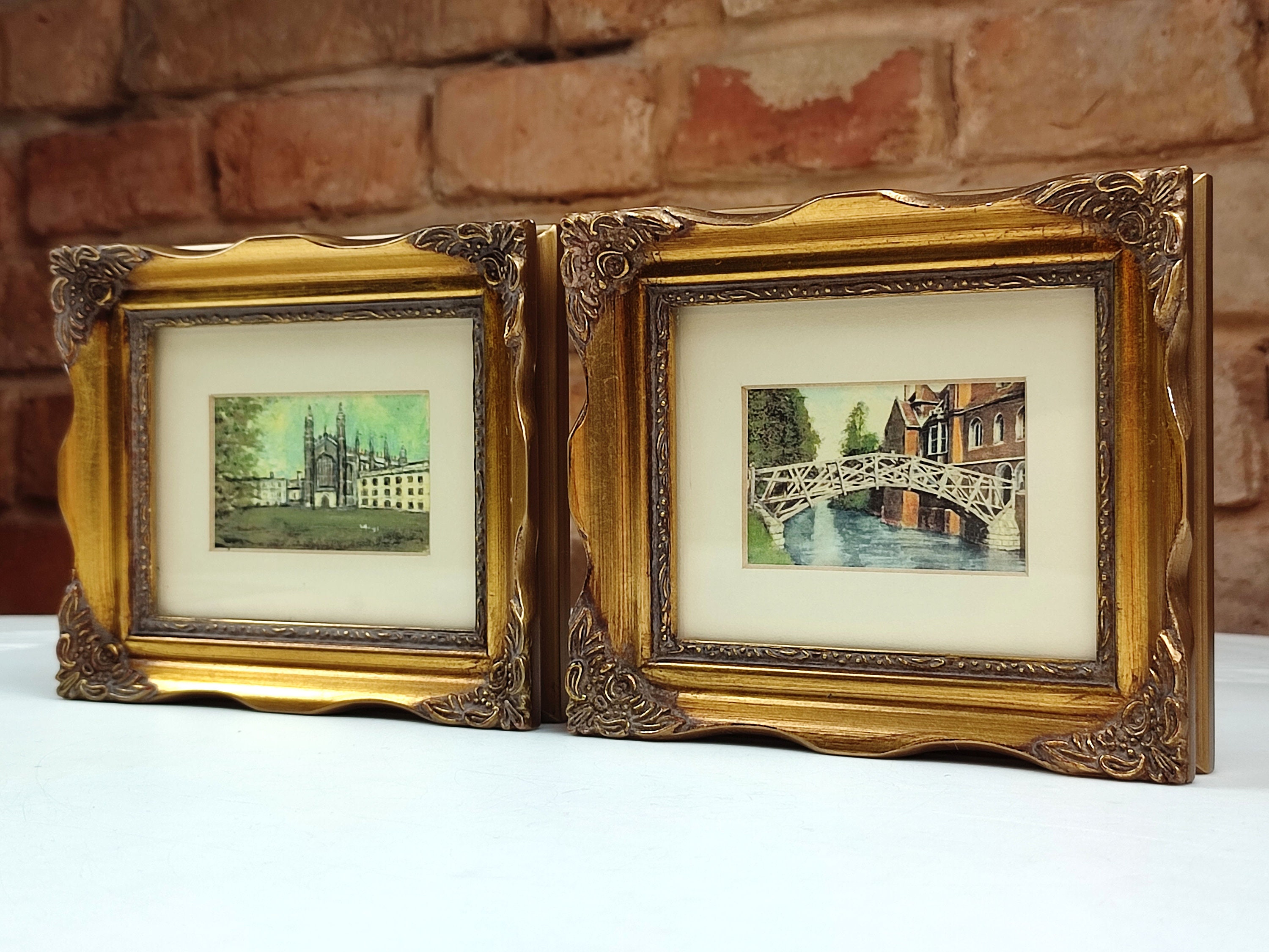 Vintage-style Gold Frames With Miniature Copies of Oil Paintings, Frame ...