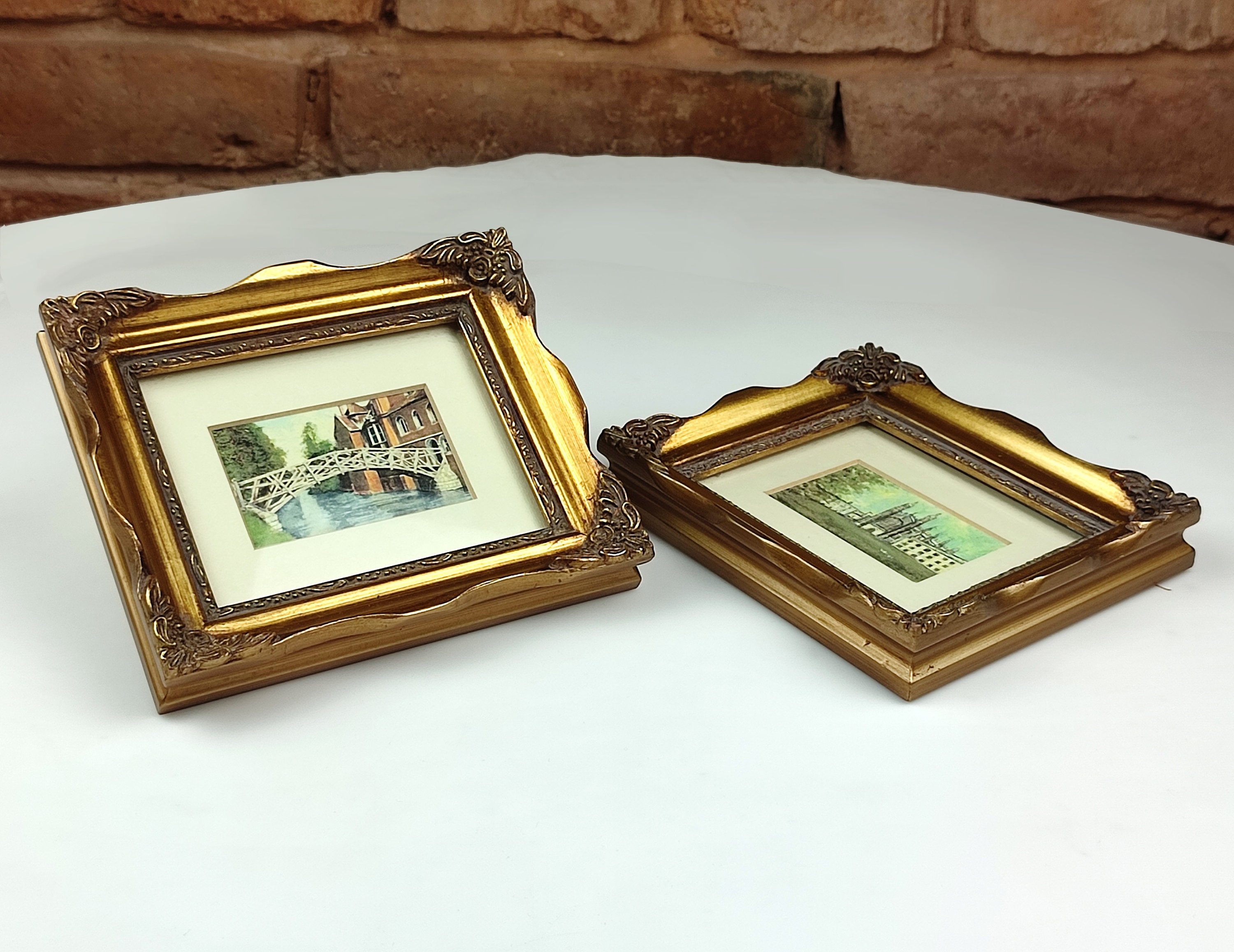 Vintage-style Gold Frames With Miniature Copies of Oil Paintings, Frame ...