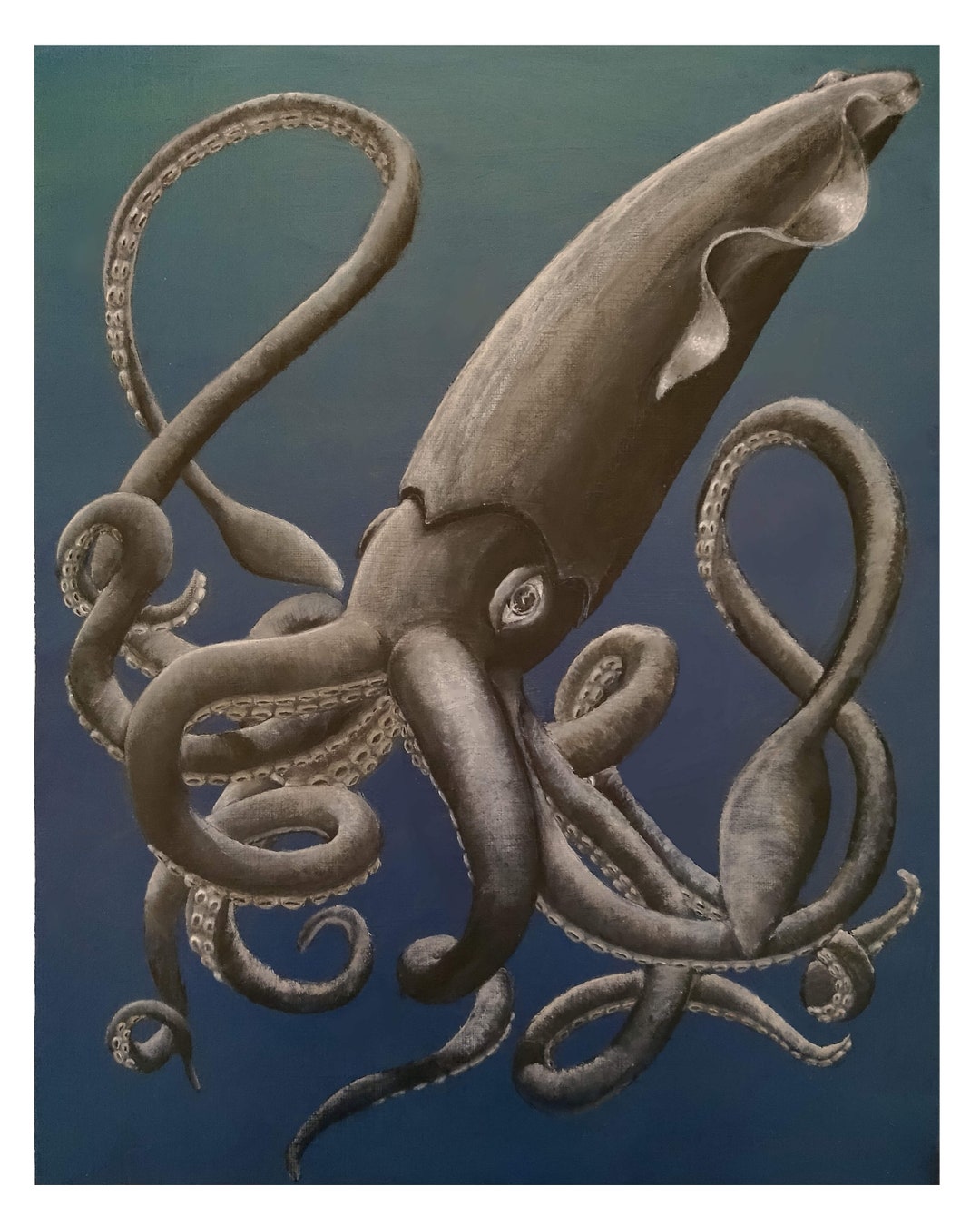 Giant Squid - Ocean Animal- Ocean Creature Acrylic Fine Print, Wall Art ...