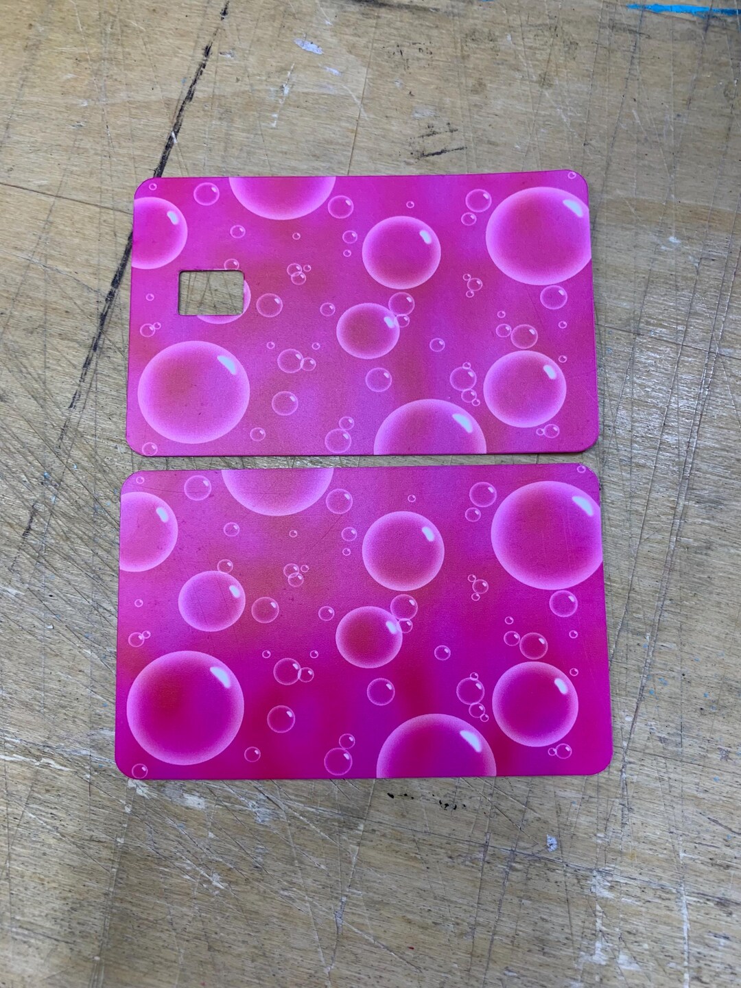 Credit Card Skin Pink Bubbles - Etsy
