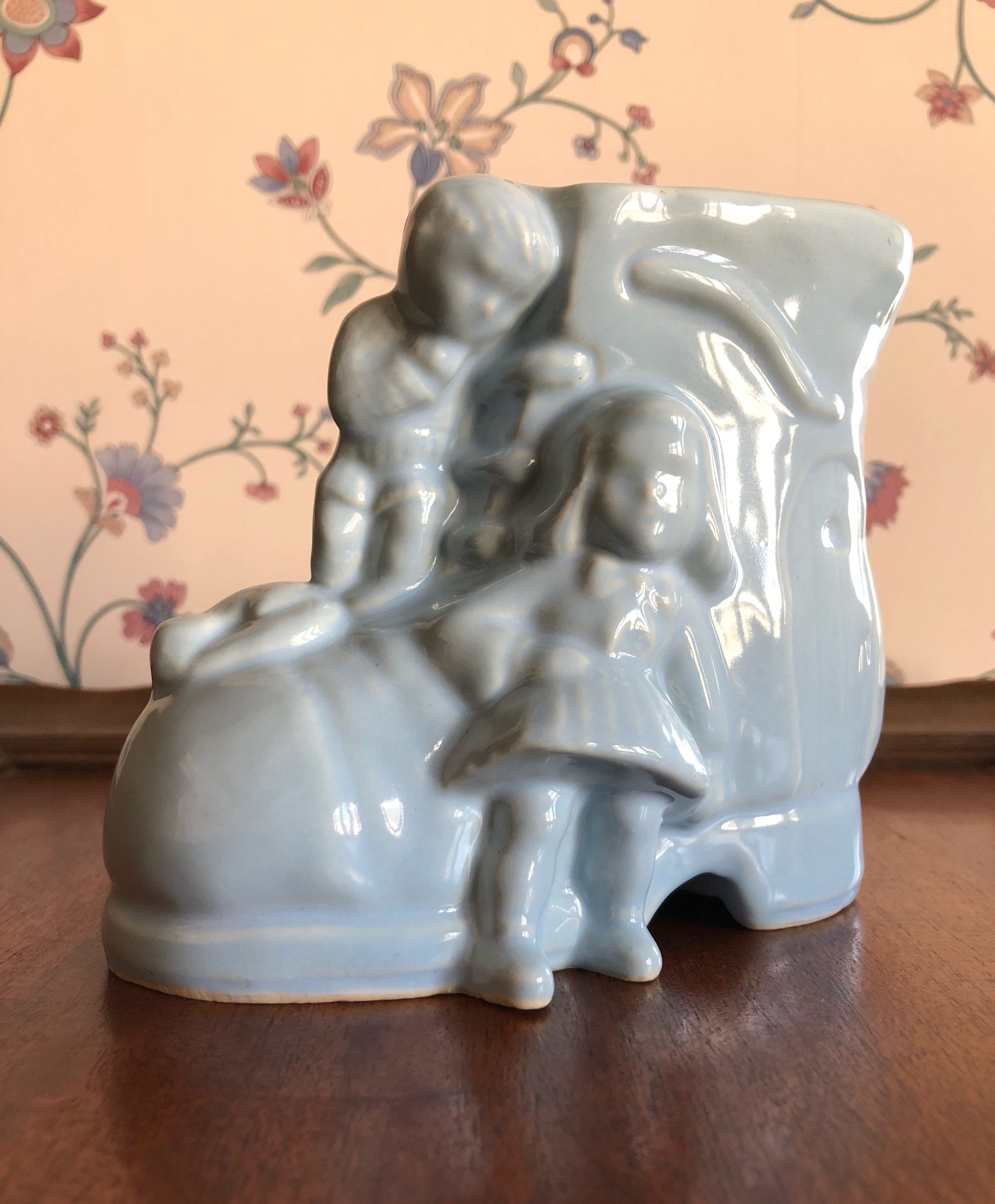 Vintage Blue Planter Nursery Planter Old Woman Who Lived in a Shoe ...