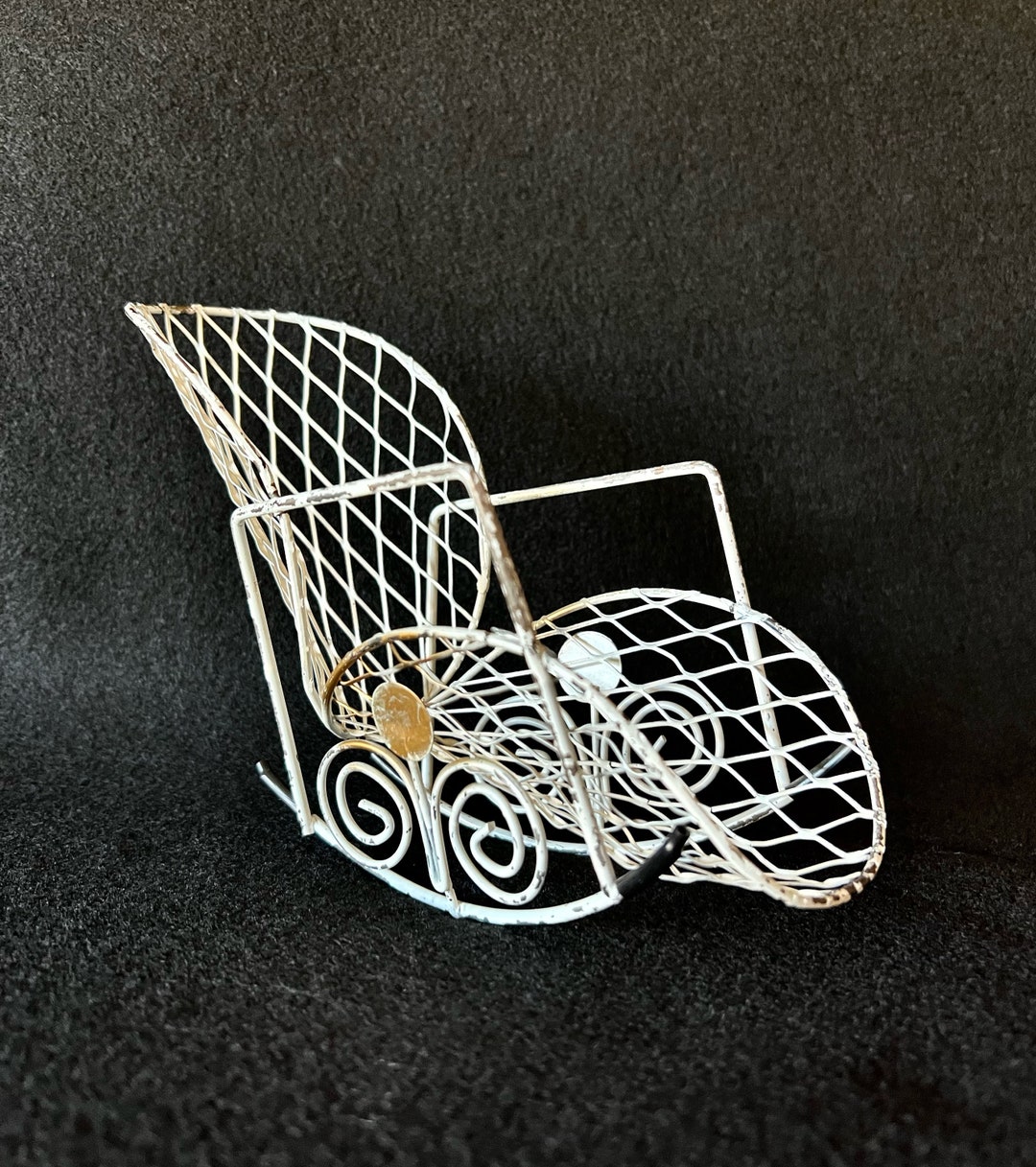 Vintage Doll Rocking Chair Rare Find Vintage Fashion Doll Metal Rocker ...
