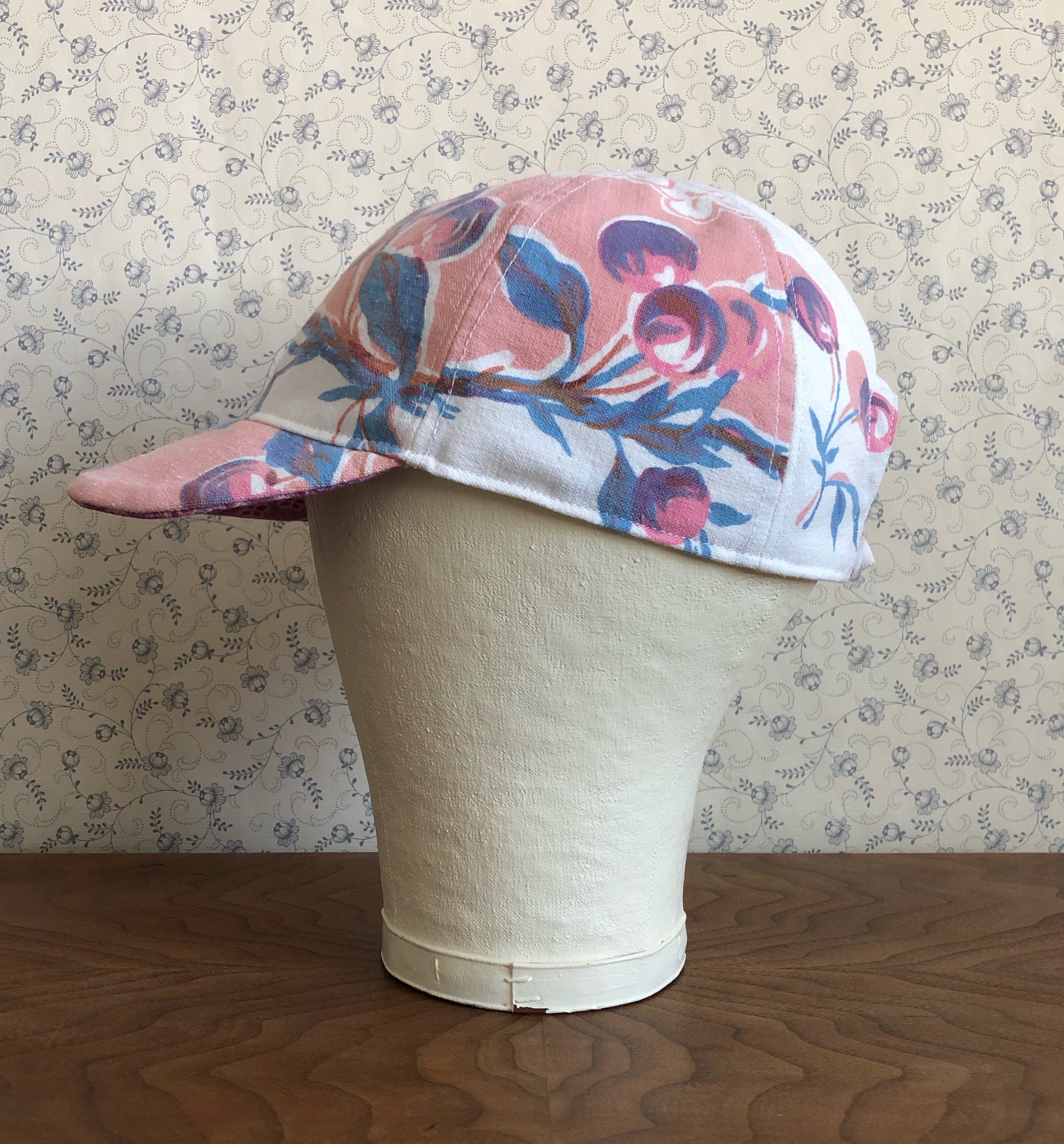 Women's Caps Handmade Repurposed Cotton Vintage Linens Hat Cap Vintage ...