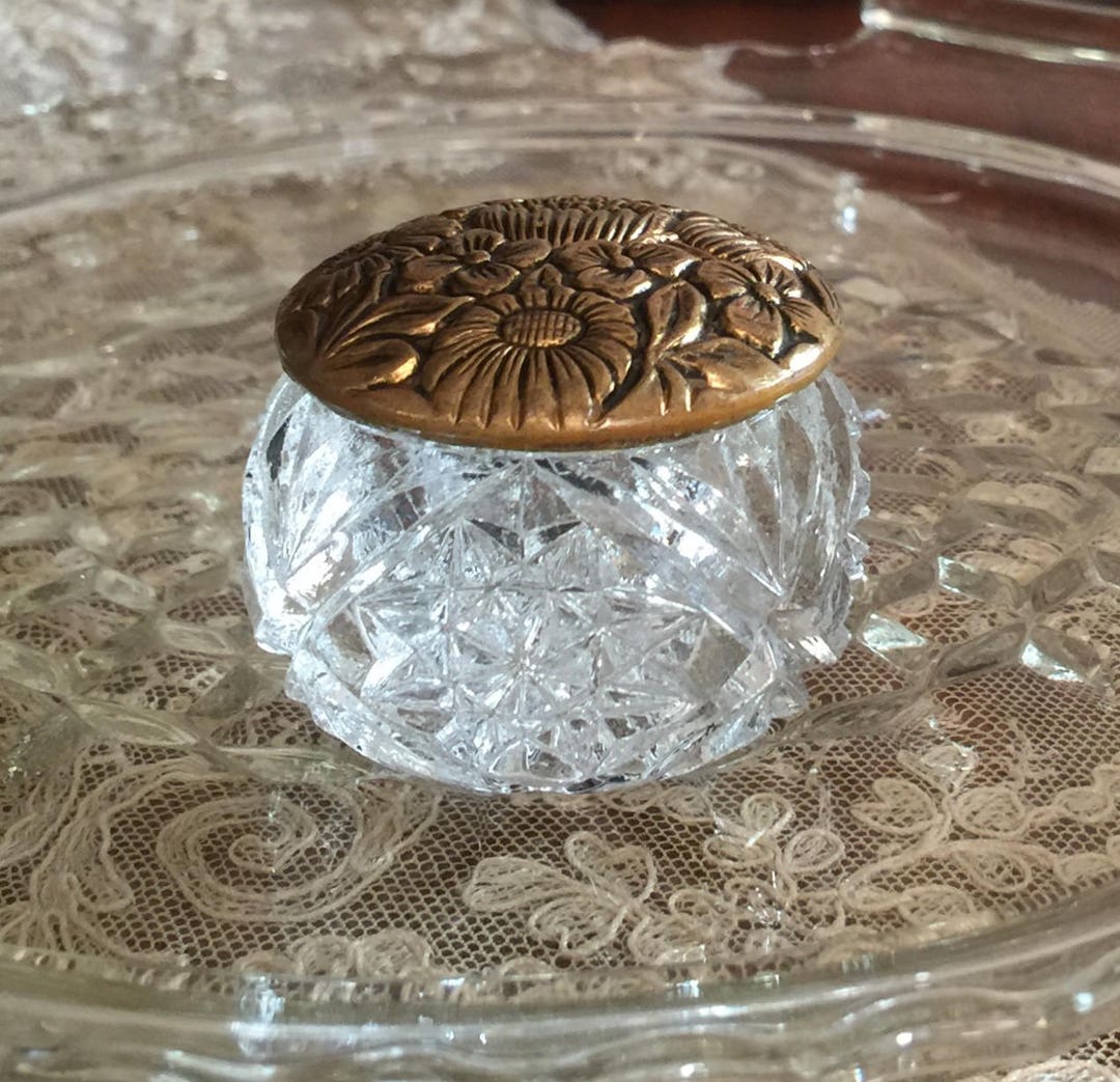 Repurposed Salt Cellars Box Handmade Button Lid Box Jewelry Trinket Box ...