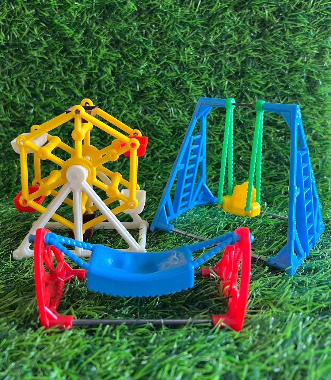 Vintage Miniature Playground Equipment Plastic Miniature Acme Swing Set ...