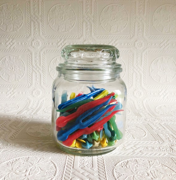 Vintage Duraglas Jar Vintage Clothes Pins Glass Jar With - Etsy