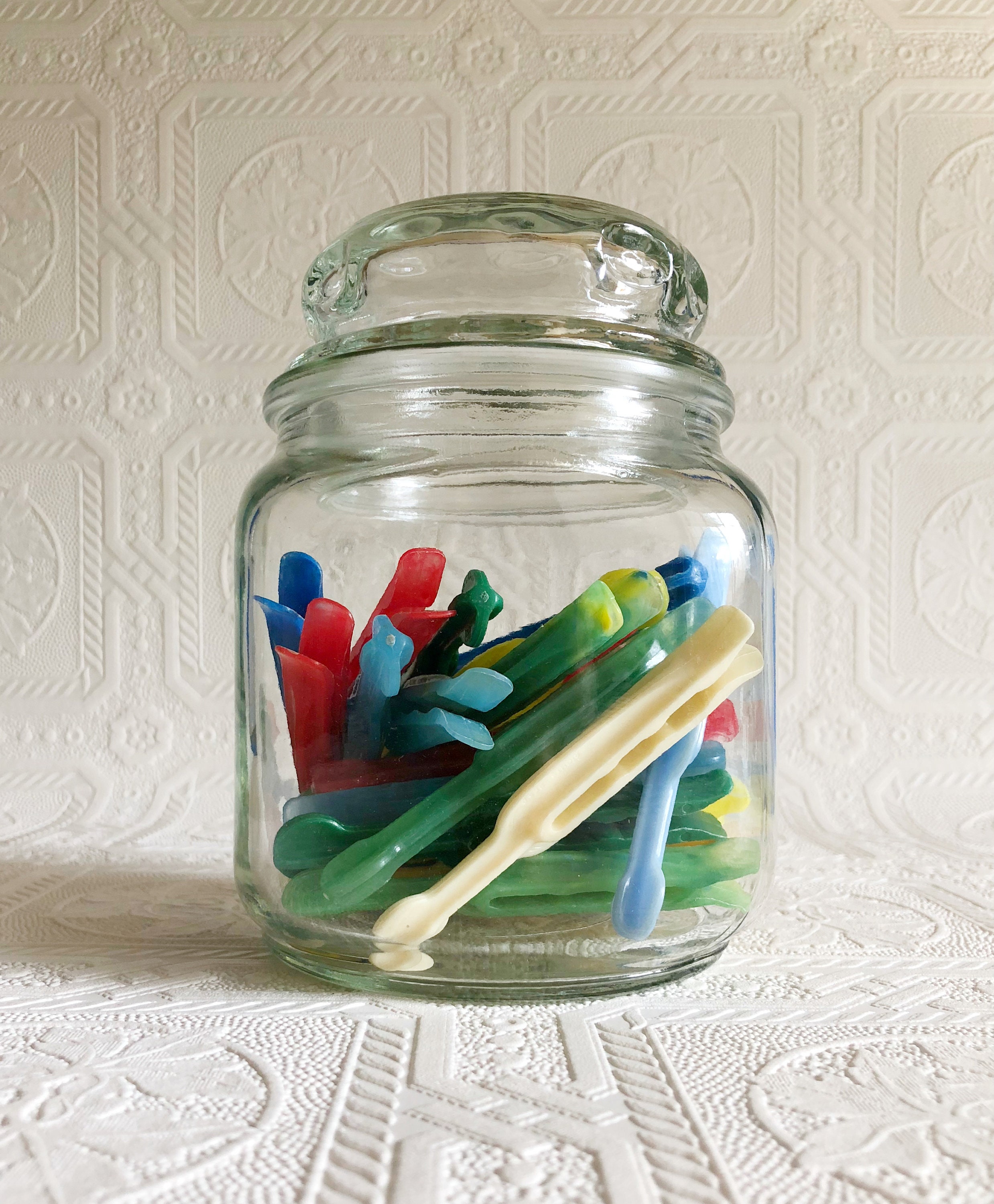 Vintage Duraglas Jar Vintage Clothes Pins Glass Jar With Bulldog Mastro ...