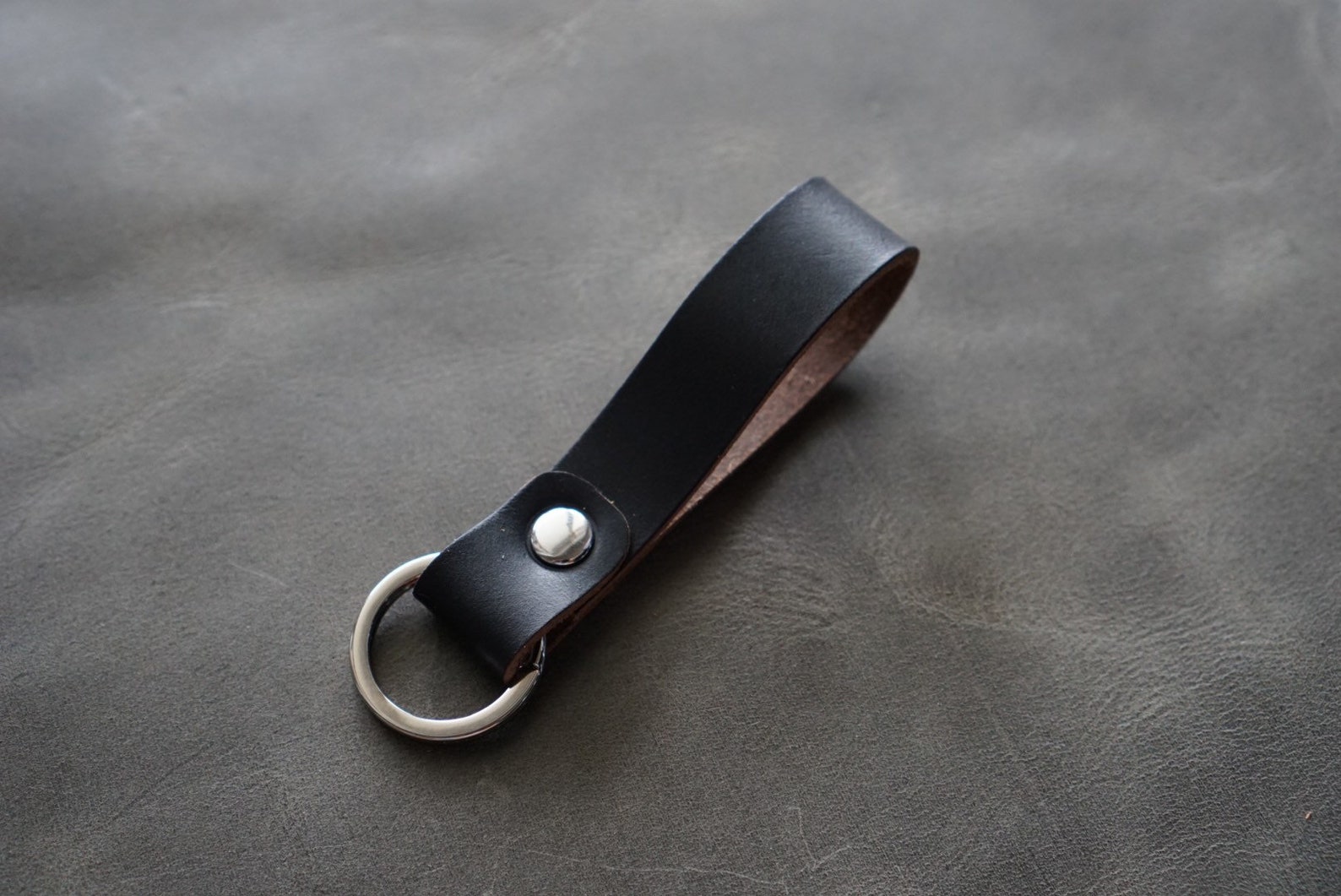 Horween Leather Key Chain , Personalized Leather Lanyard and Belt Loop ...