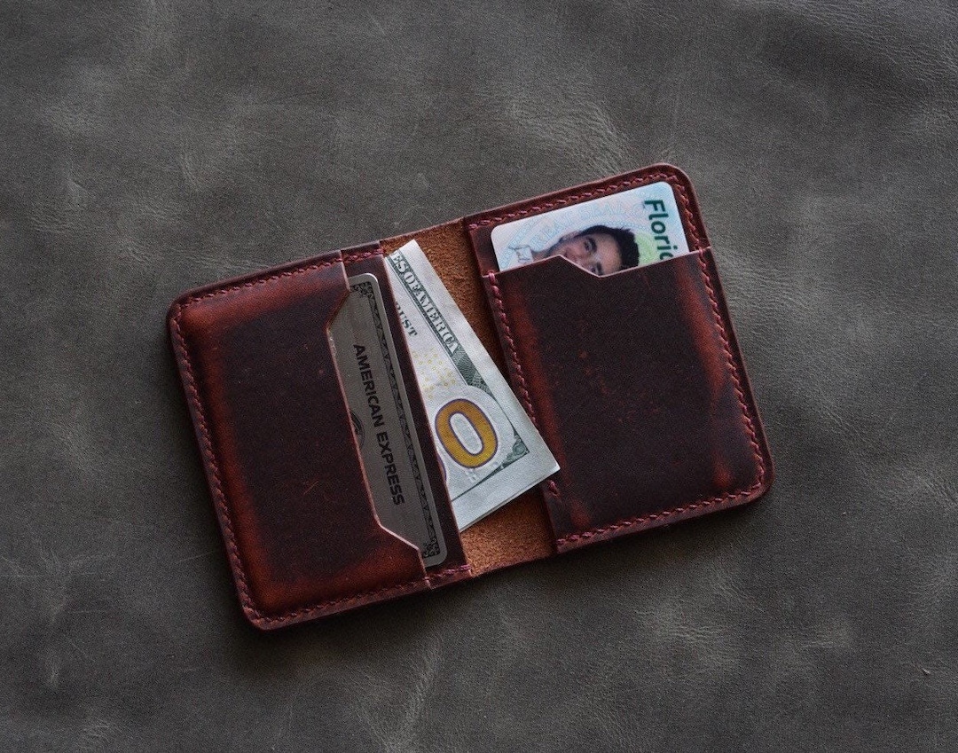 Horween Leather Slim Wallet | Four Pocket Leather Bifold Wallet ...