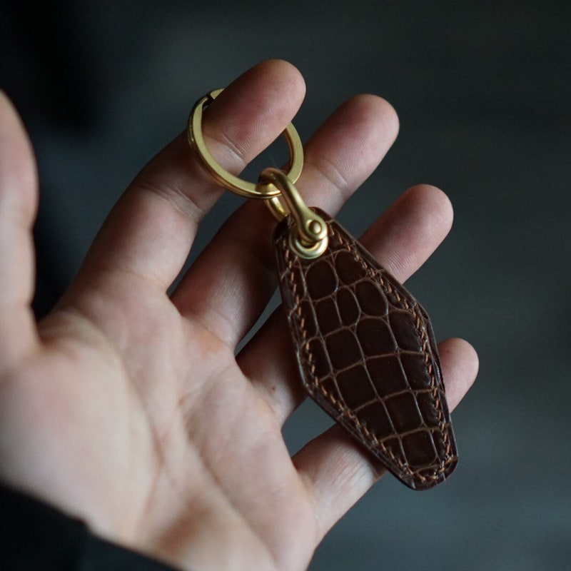 Leather Keychain - Etsy