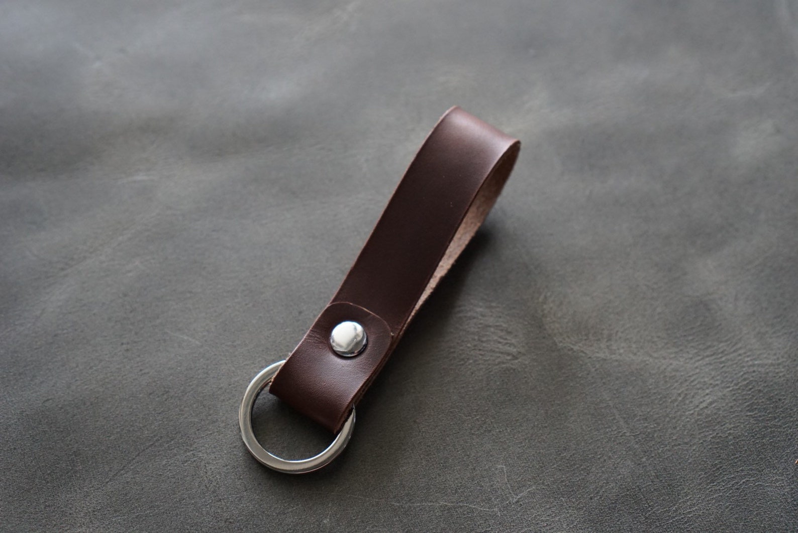 Horween Leather Key Chain , Personalized Leather Lanyard and Belt Loop ...