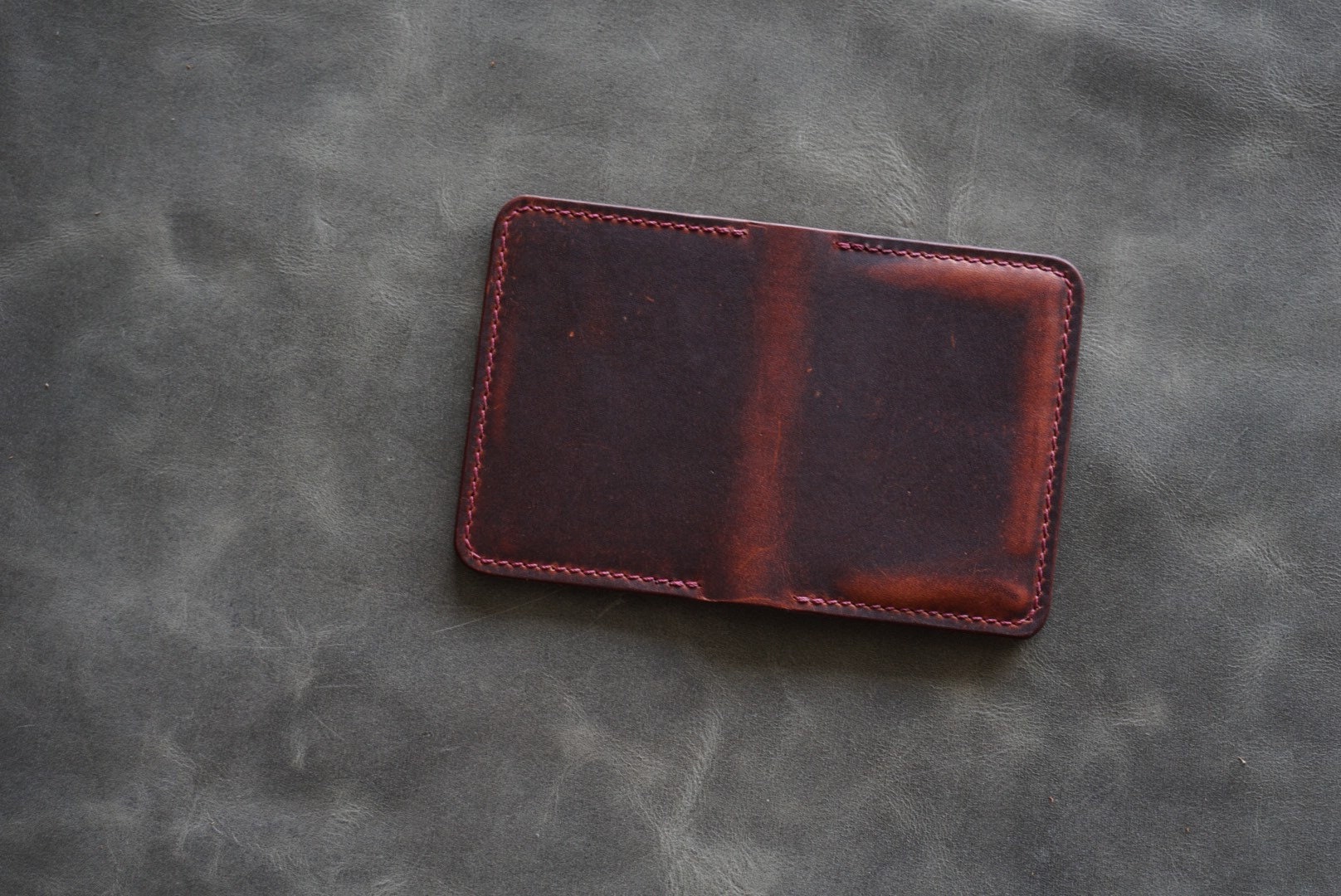Horween Leather Slim Wallet Four Pocket Leather Bifold | Etsy