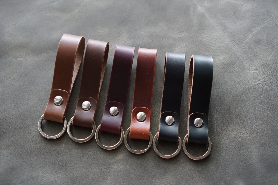Horween Leather Key Chain , Personalized Leather Lanyard and Belt Loop ...