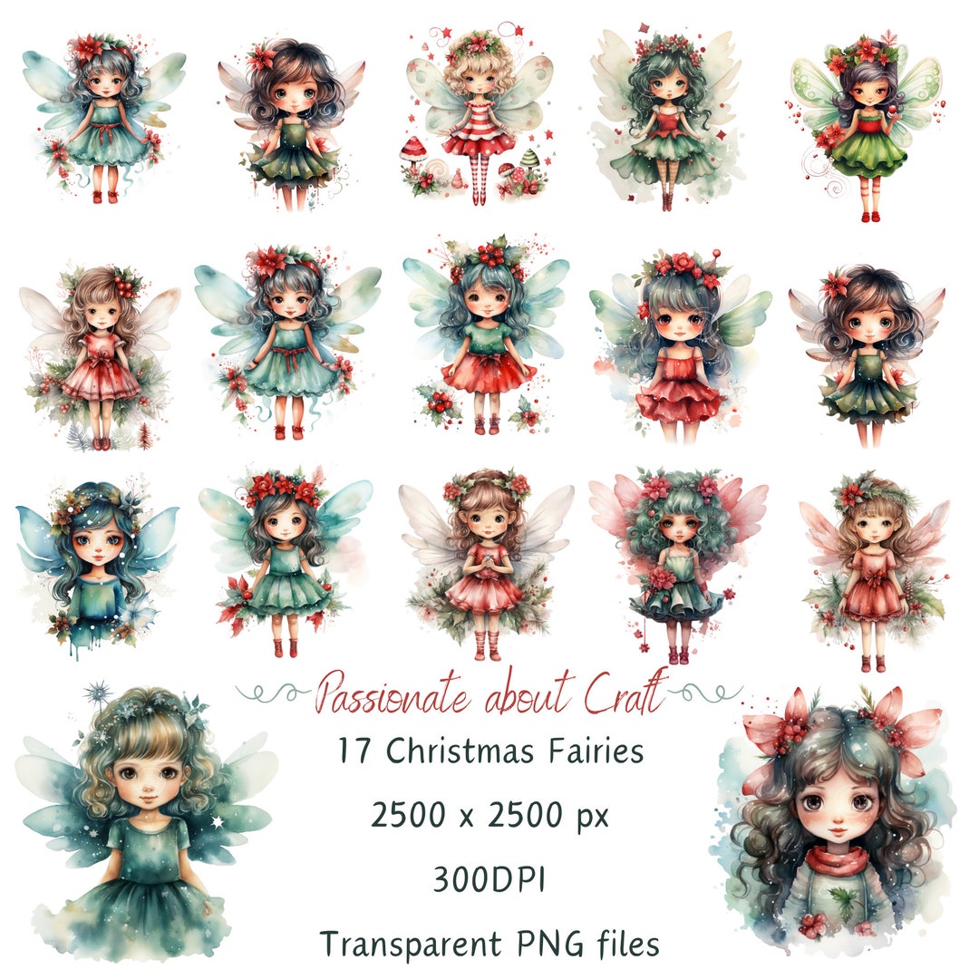 Christmas Fairy Clip Art Sublimation Designs Instant - Etsy