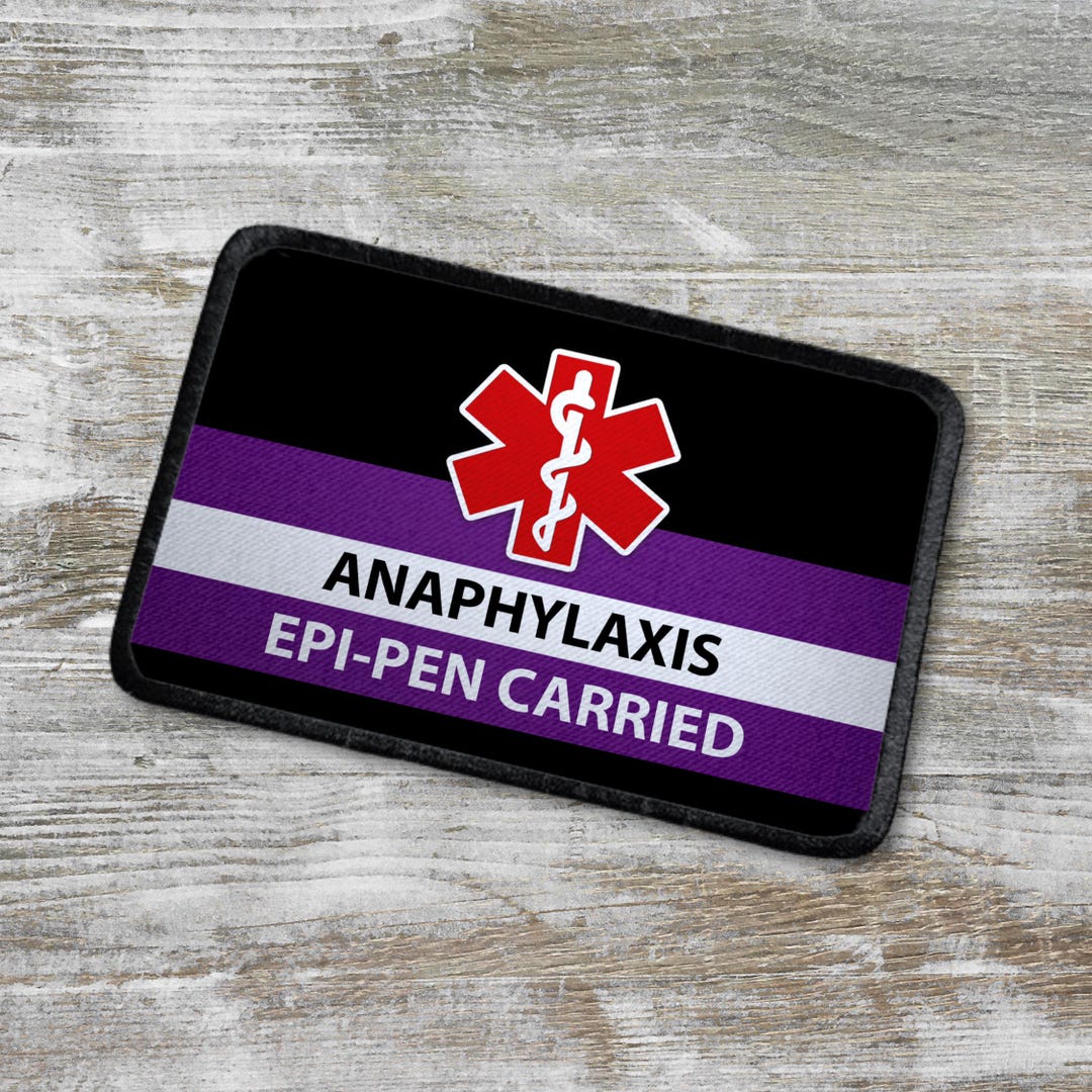 Anaphylaxis Epi-pen Carried Medical Alert Patch: Red Star of Life ...