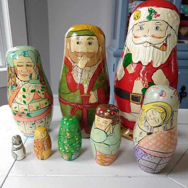 Santa Nesting Dolls - Etsy