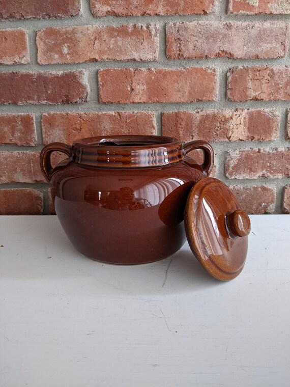 Large Vintage Ceramic Bean Pot With Handles // Ceramic Bean - Etsy UK