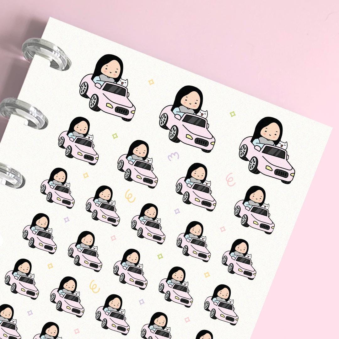 Driving Car Planner Stickers, Stickers for Journals, DIY Scrapbooking ...