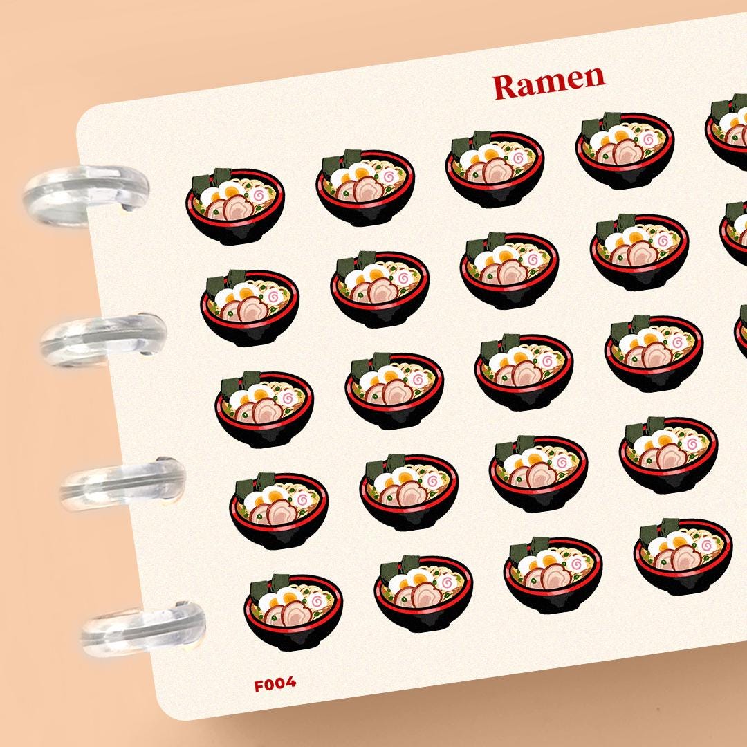 Ramen Planner Stickers, Cute Ramen Stickers for Journals, DIY ...