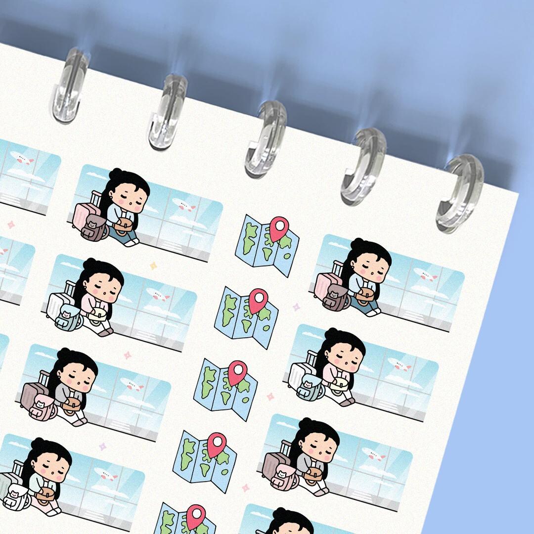 Waiting at the Airport Planner Stickers, Airport Stickers for Journals ...