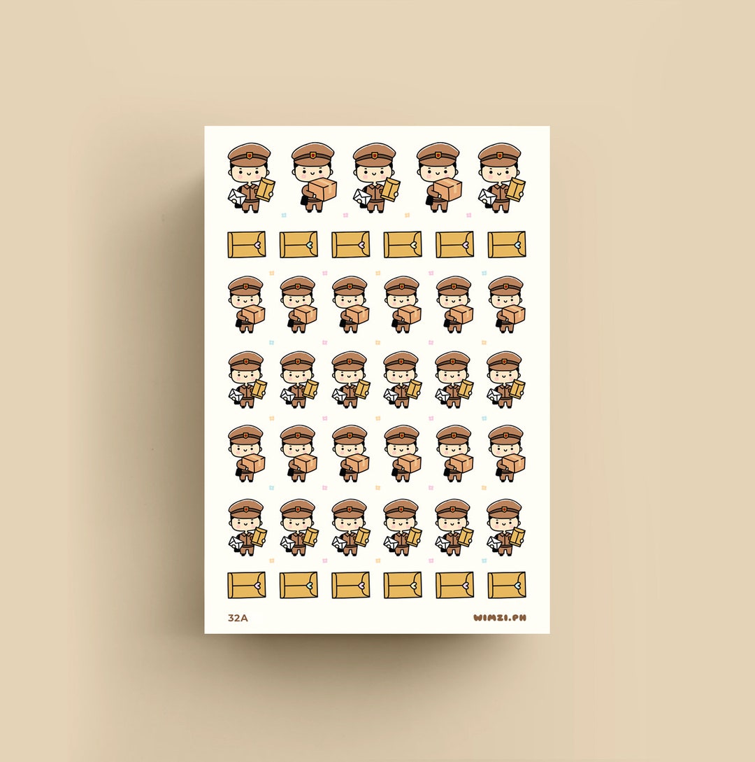 Postman, Brown Uniform Stickers for Planners, Journals, DIY ...