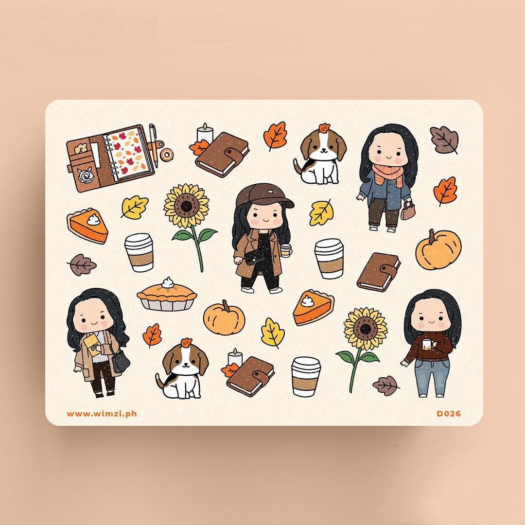 Autumn Season Cute Stickers for Planners and Journals - Etsy