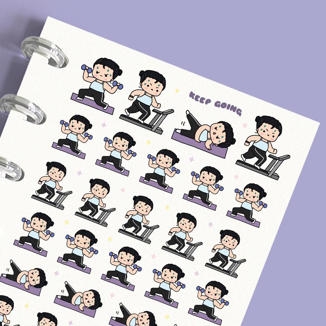 Workout Planner Stickers, Health Exercise Stickers for Journals, DIY ...