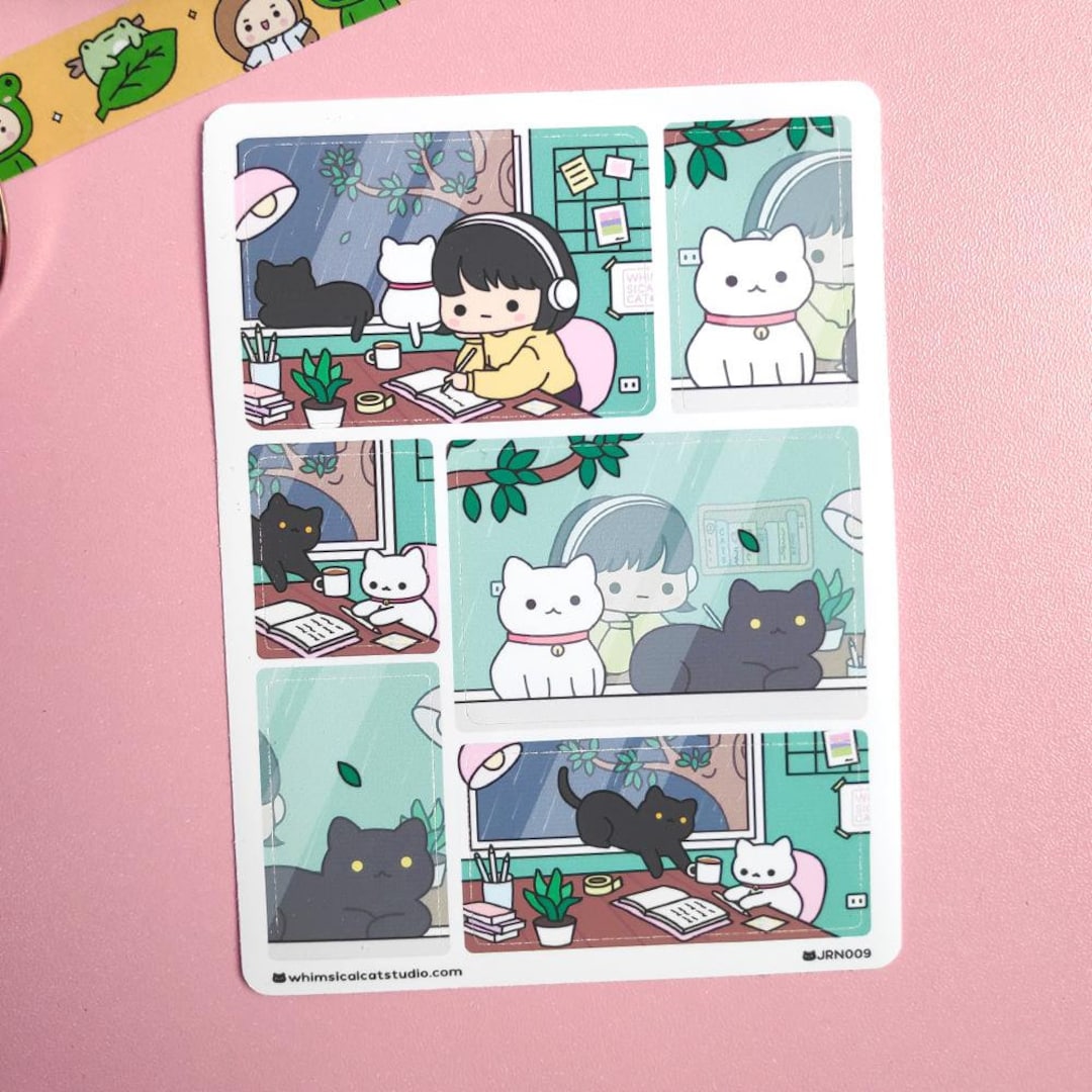 Study Girl Decorative Journal Stickers Sheet for Planners/ - Etsy