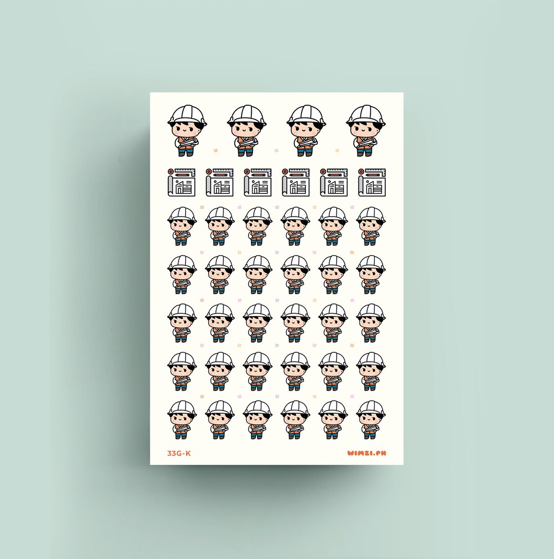 Engineer Male Stickers for Planners, Journals, DIY Scrapbooking, Memory ...