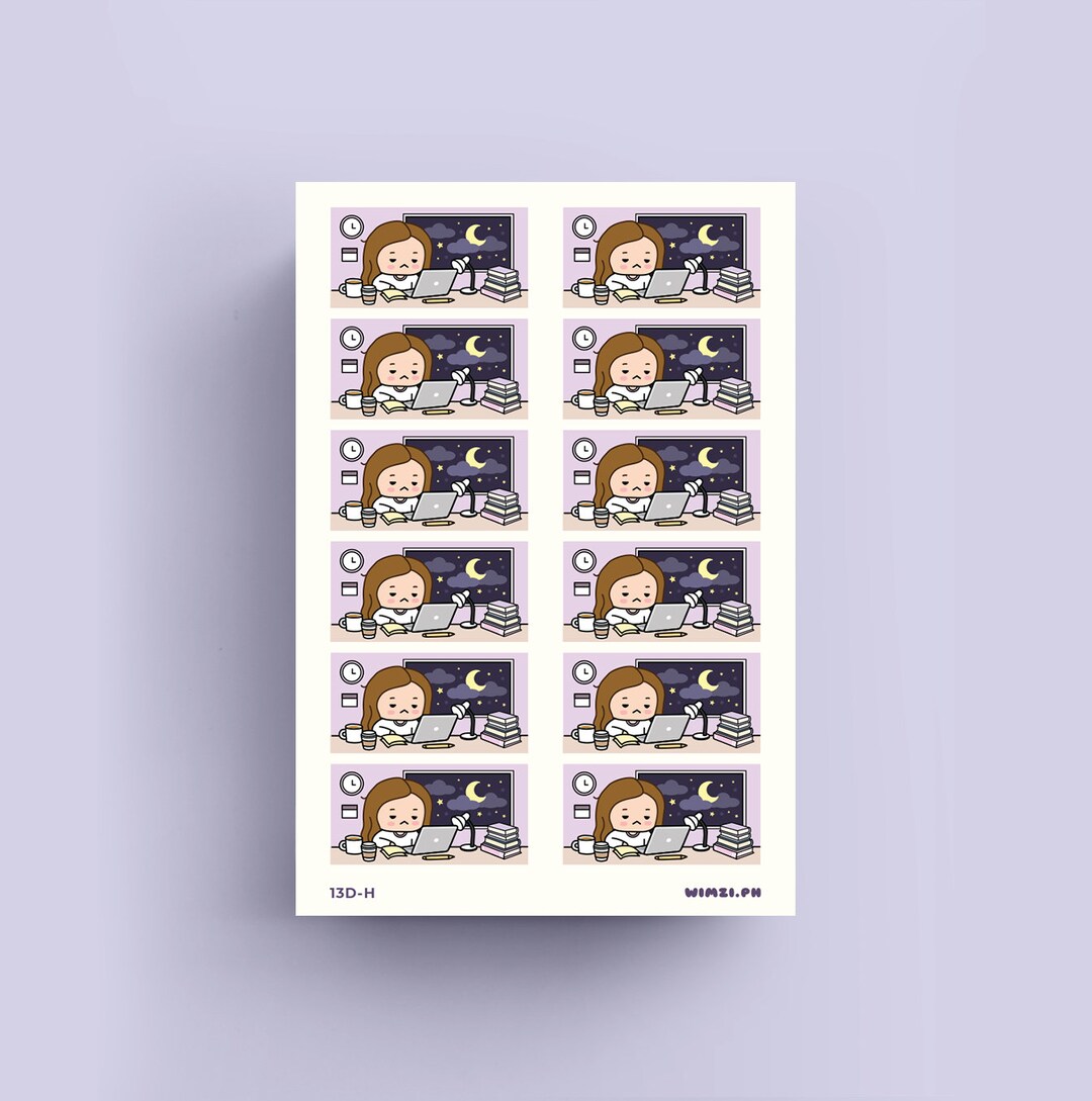 All Nighter Stickers for Planners, Journals, DIY Scrapbooking, Memory ...