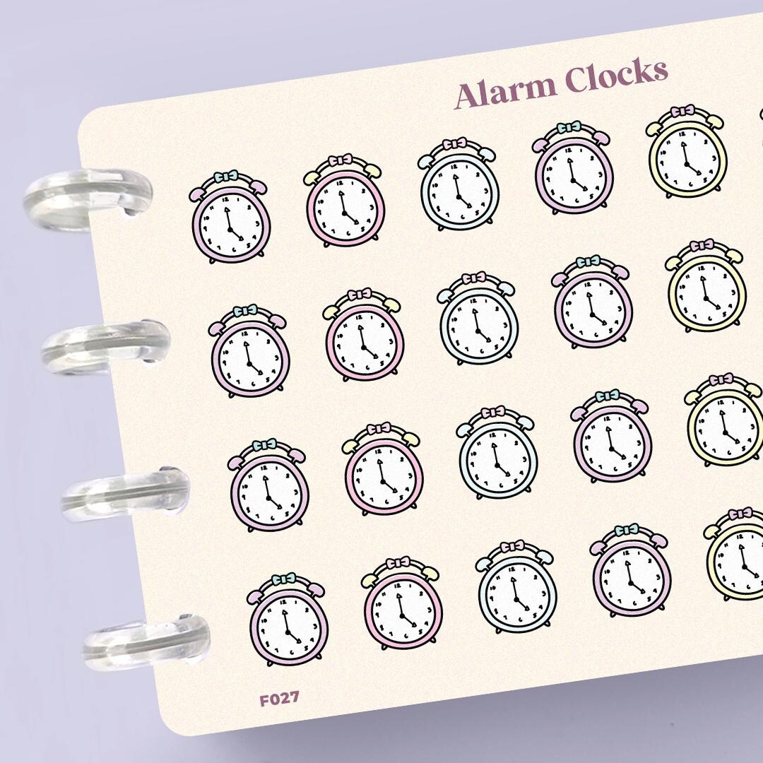 Alarm Clock Planner Stickers, Clock Stickers for Journals, DIY ...