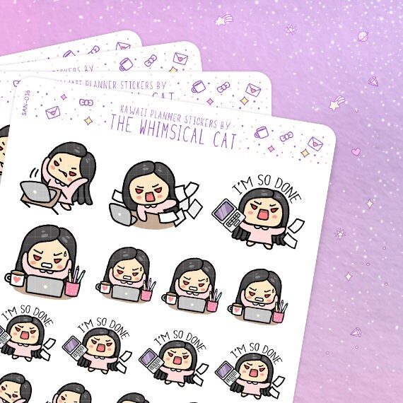 Stressed Planner Stickers Stress Stickers Stressed Out | Etsy