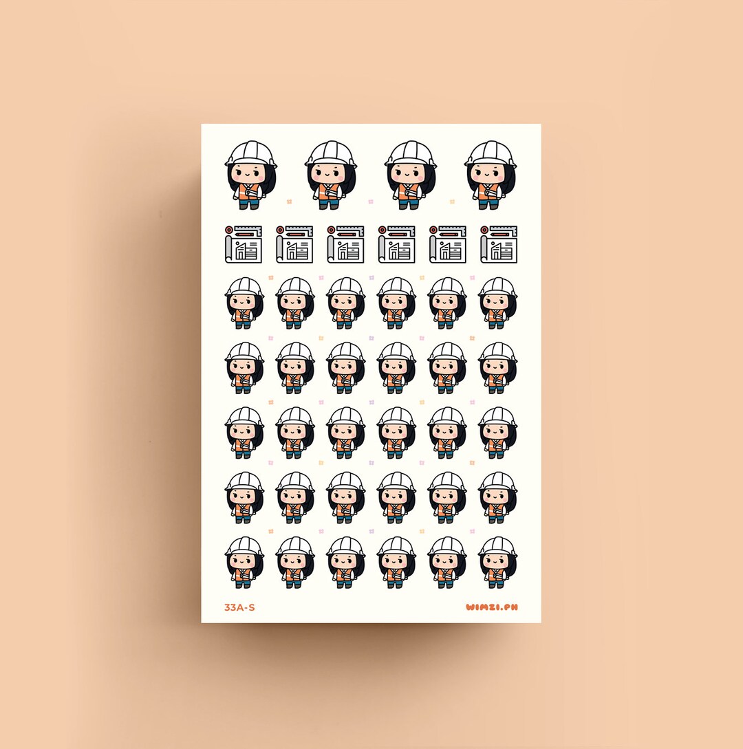 Engineer Female Stickers for Planners, Journals, DIY Scrapbooking ...