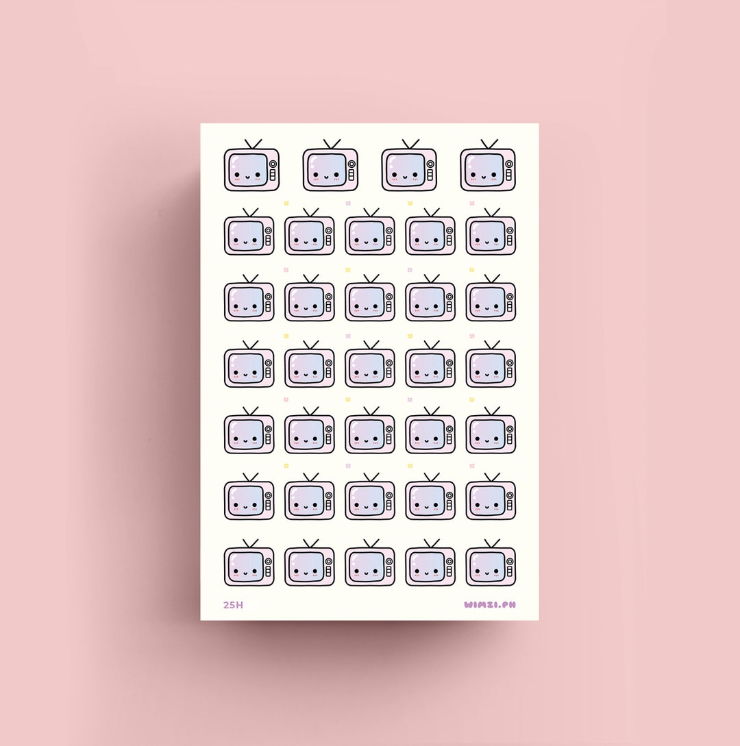 TV, Television Stickers for Planners, Journals, DIY Scrapbooking ...