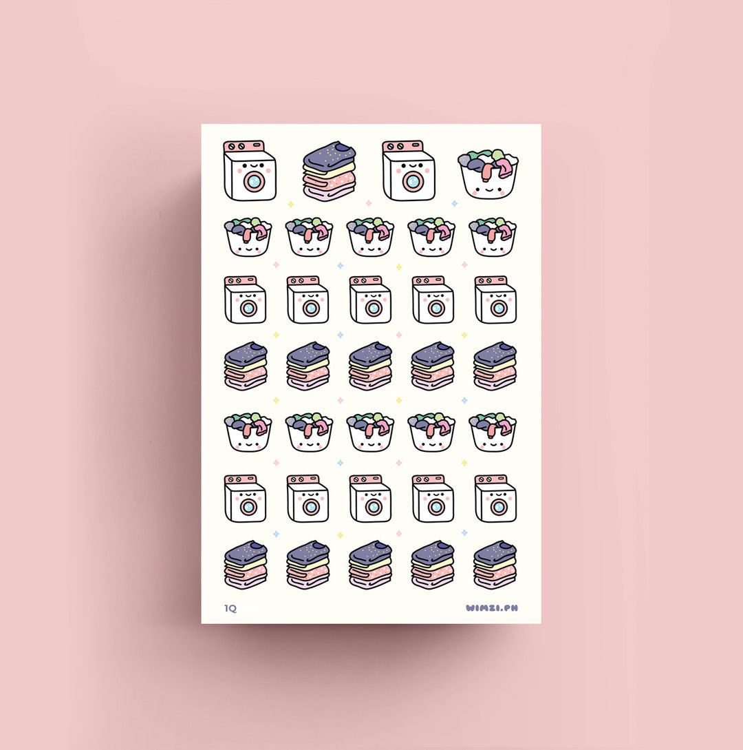 Washing Machine Stickers for Planners, Journals, DIY Scrapbooking ...