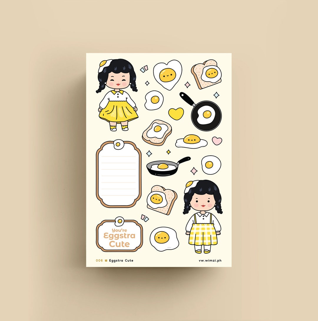 Eggstra Cute Decorative Journal Stickers, Diary Sticker Sheet ...