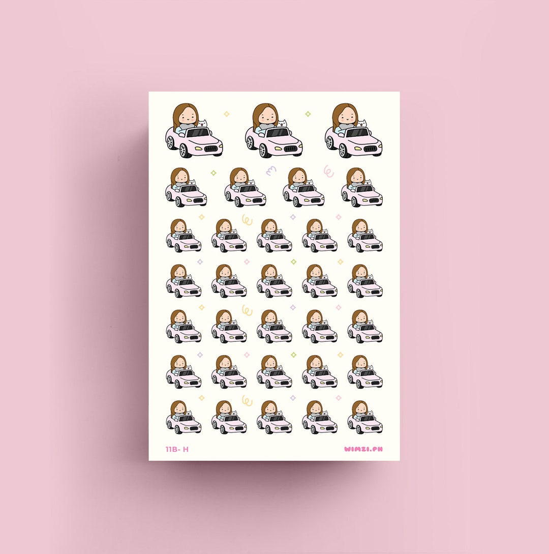 Driving Car Stickers for Planners, Journals, DIY Scrapbooking, Memory ...