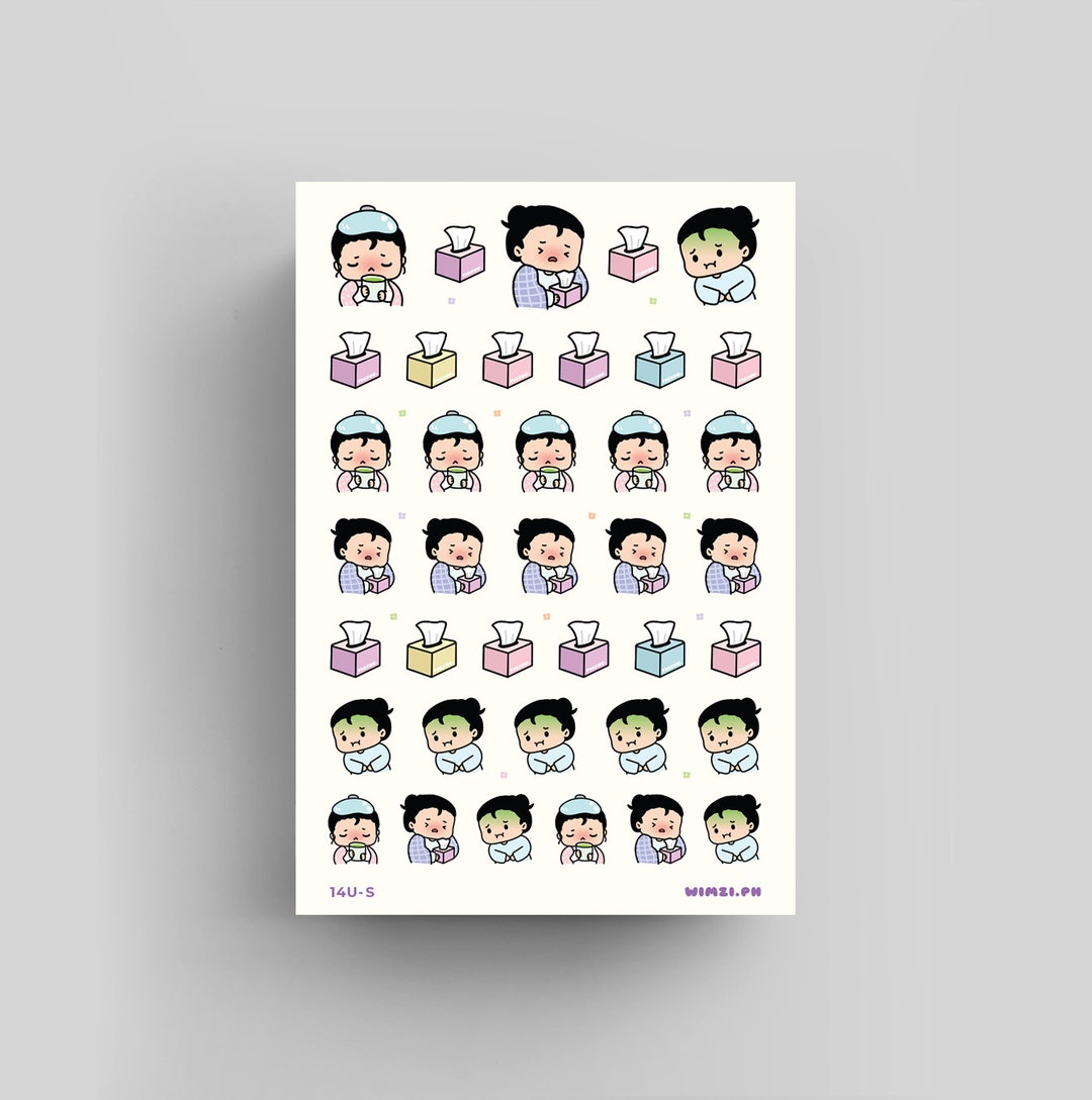 Sick Day Stickers for Planners, Journals, DIY Scrapbooking, Memory ...