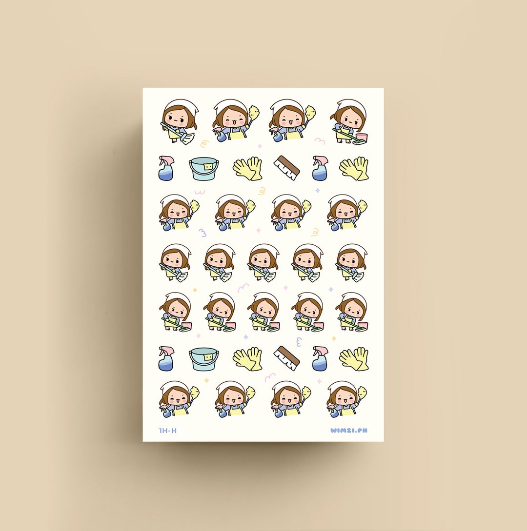 Cleaning Day House Chores Stickers for Planners, Journals, DIY ...