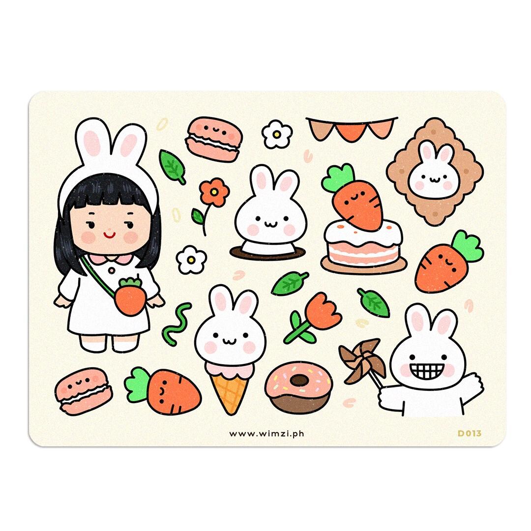 Bunny Decorative Journal Stickers, Diary Sticker Sheet, Journaling ...