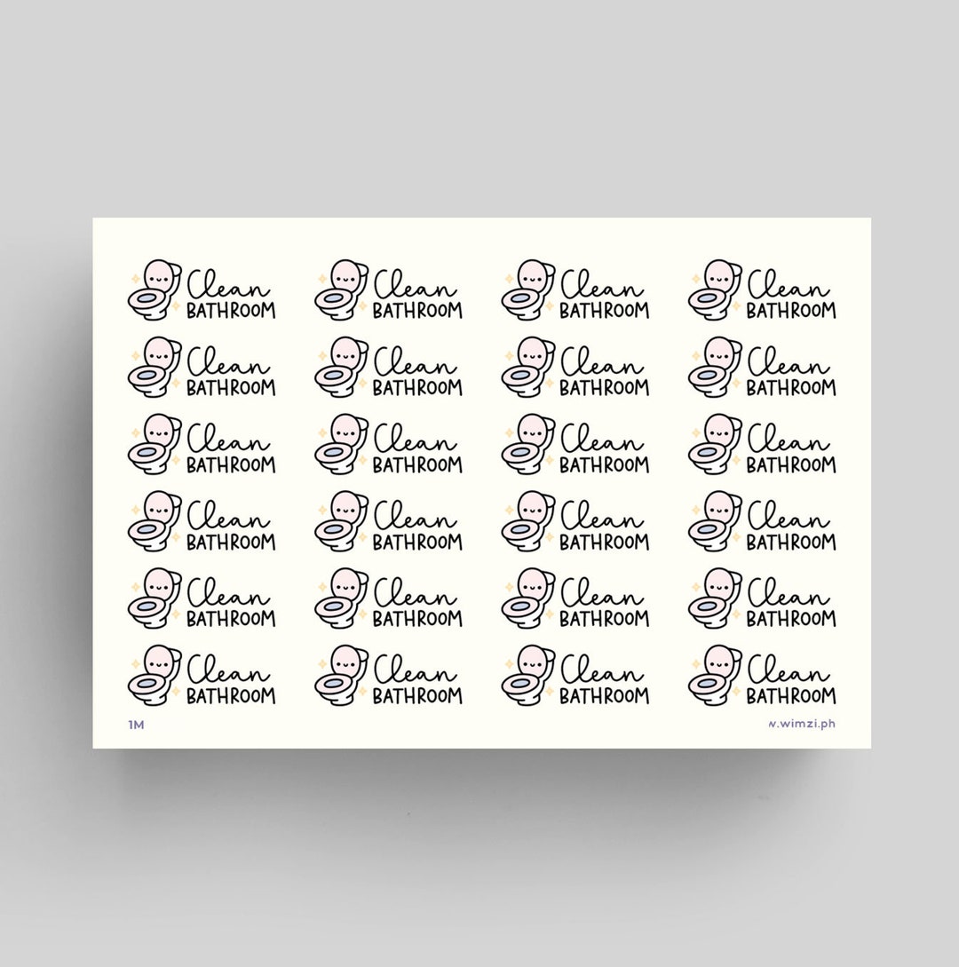 Clean Bathroom Transparent Stickers for Planners, Journals, DIY ...