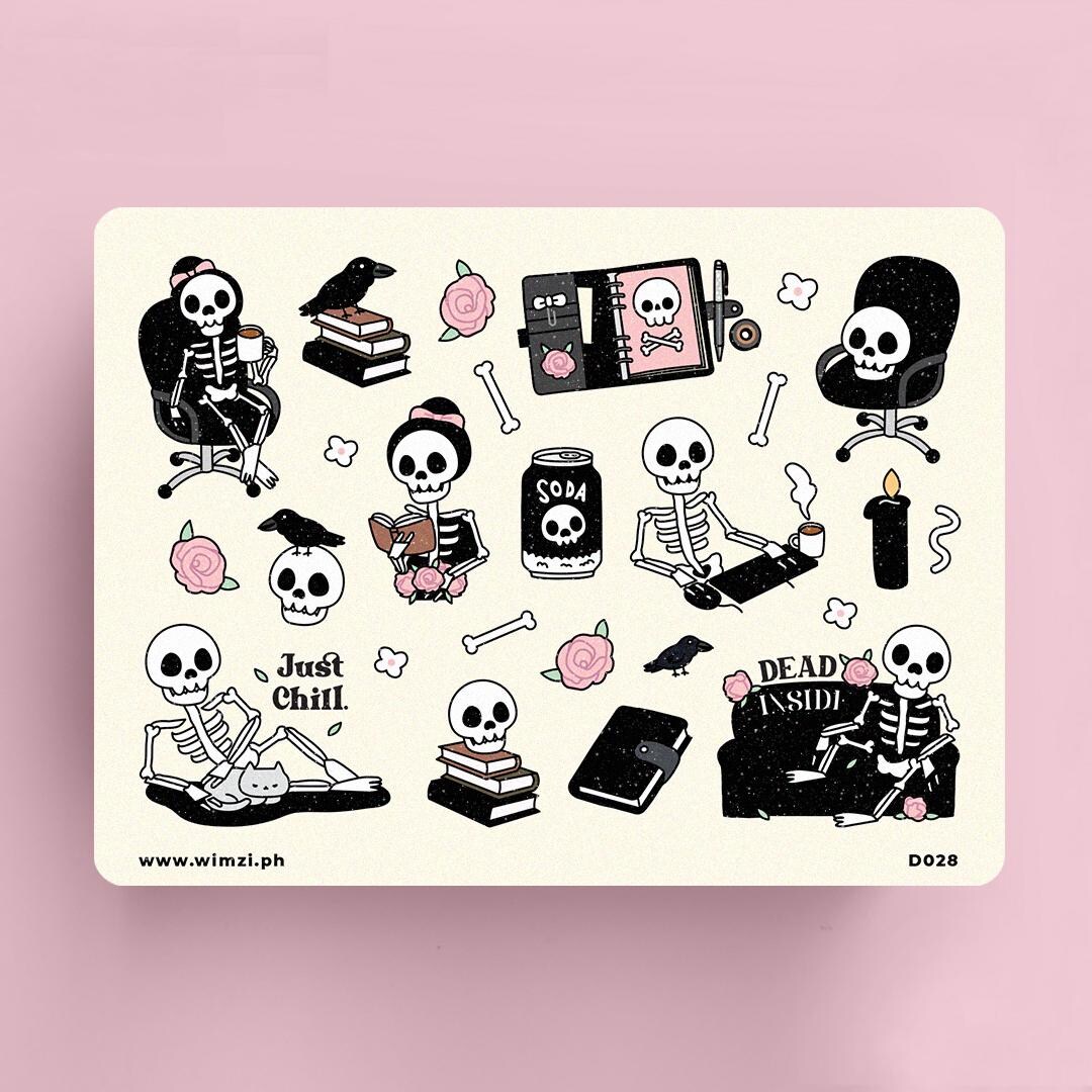Cute Skeleton Stickers for Planners and Journals - Etsy